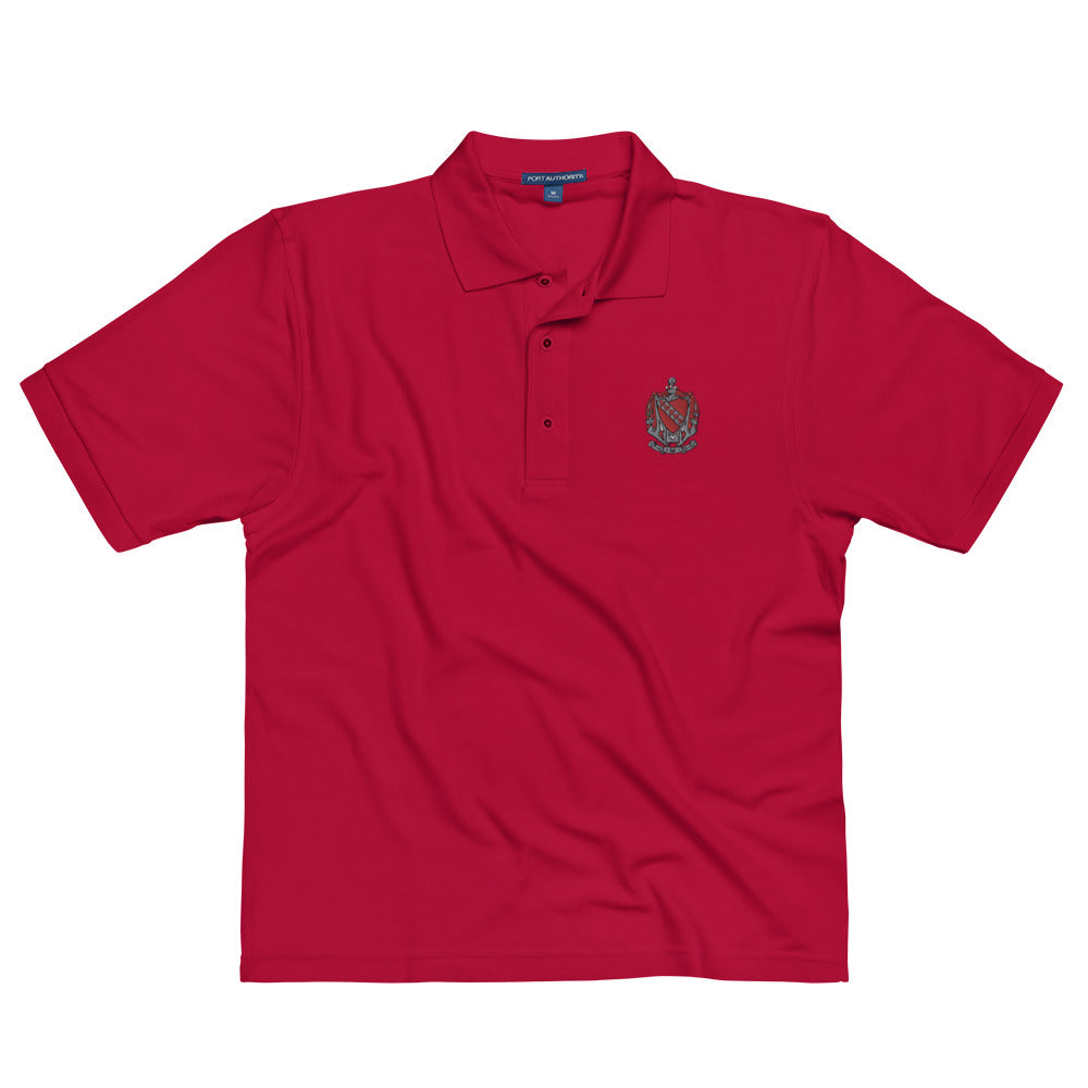 TKE Red Coat Of Arms Premium Polo – The Tau Kappa Epsilon Store